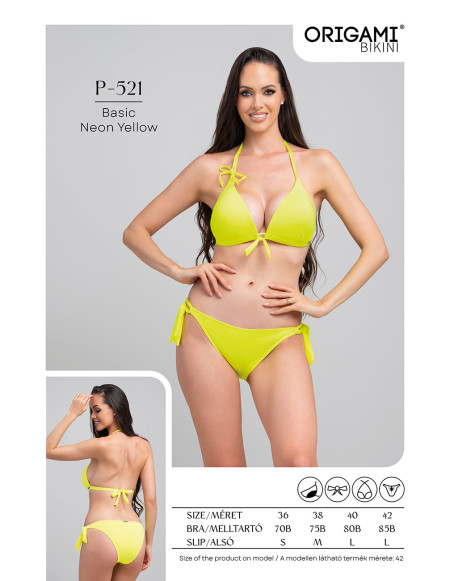 Basic Neon Yellow P-521 Origami Bikini